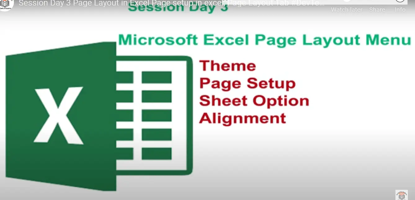 Page Layout in Excel